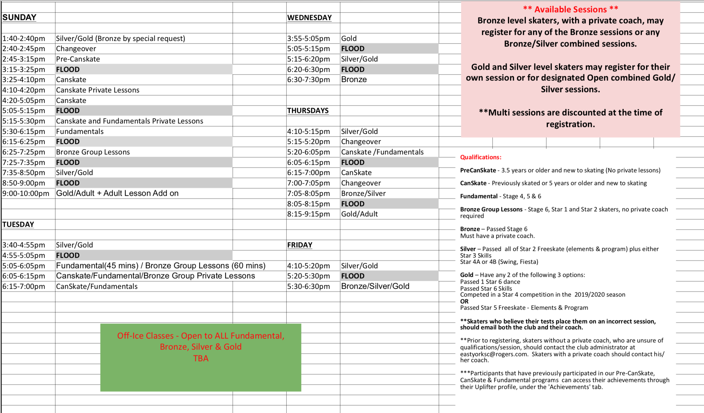 Fall 2021 Schedule :: Program Registrations - EYSC